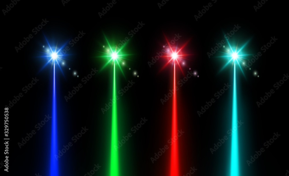 laser beam set. vector illustration Stock Vector | Adobe Stock