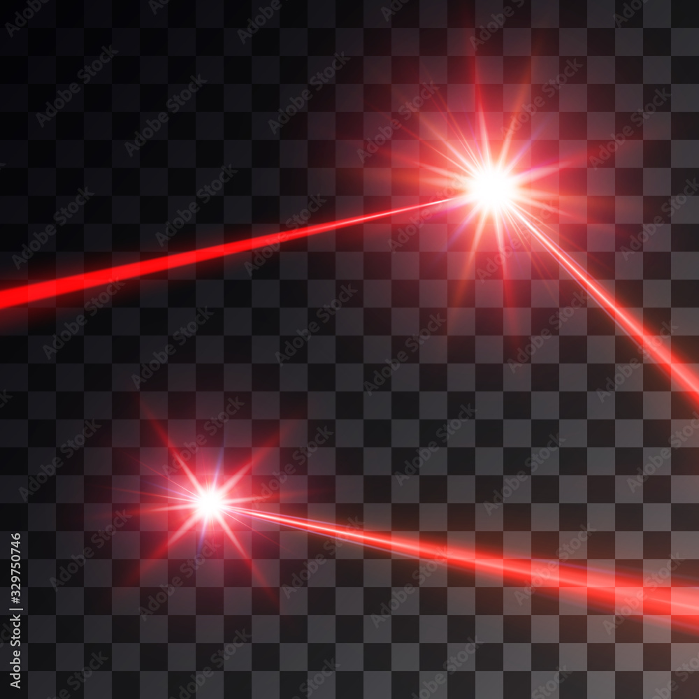 red laser beam set. vector illustration Stock Vector | Adobe Stock