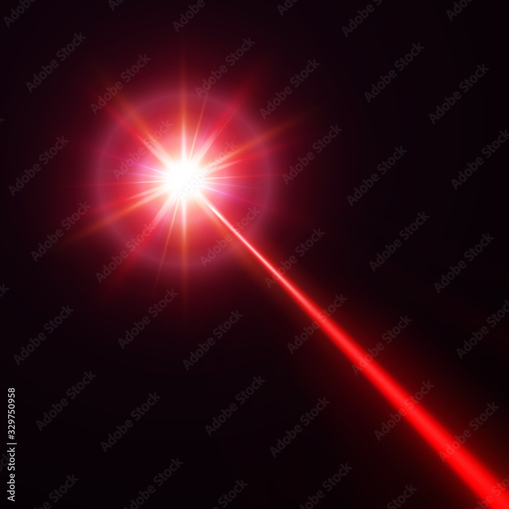 red laser beam. vector illustration Stock Vector | Adobe Stock