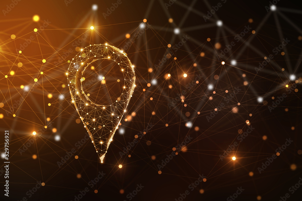 2d rendering Red map pointer with world map Stock Illustration | Adobe ...