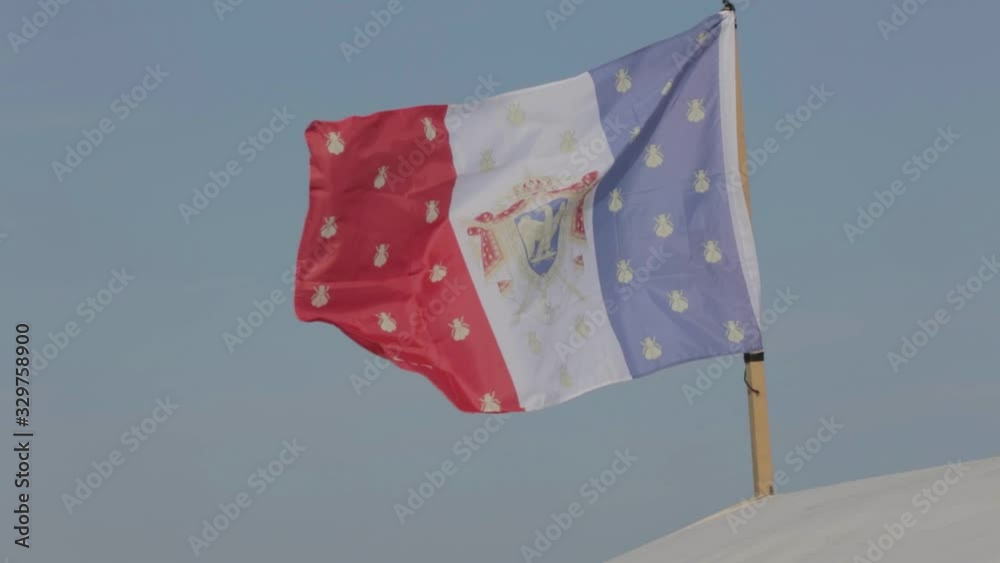 The flag of the French Empire. Military camp. Crimean War. Re-enacting ...