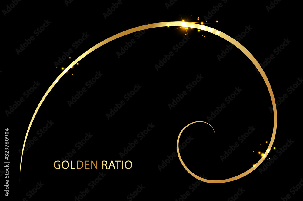 Golden ratio template spiral. Template vector proportion icon or sign ...