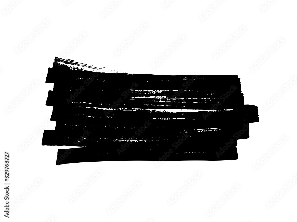 Black stain of paint with jagged edges isolated on a white background ...