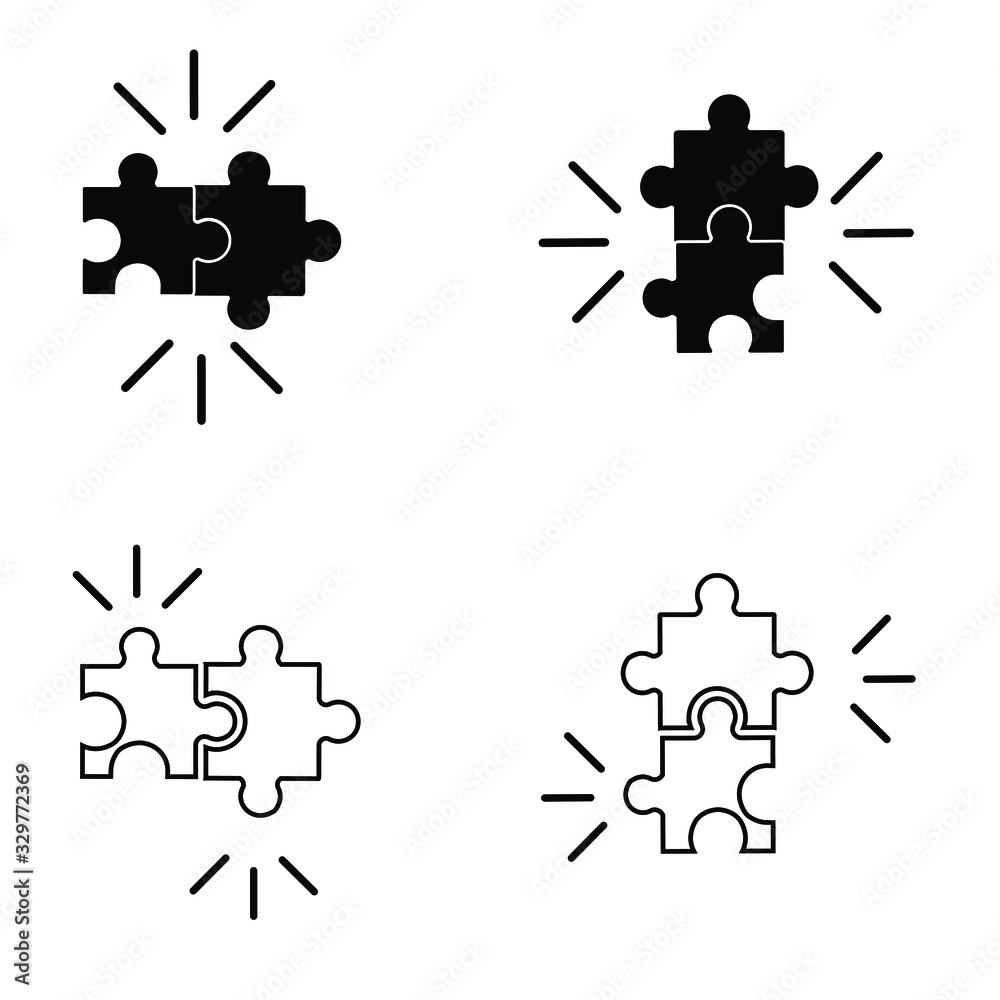 Compatibility vector icon, combination illustration sign. puzzle symbol ...