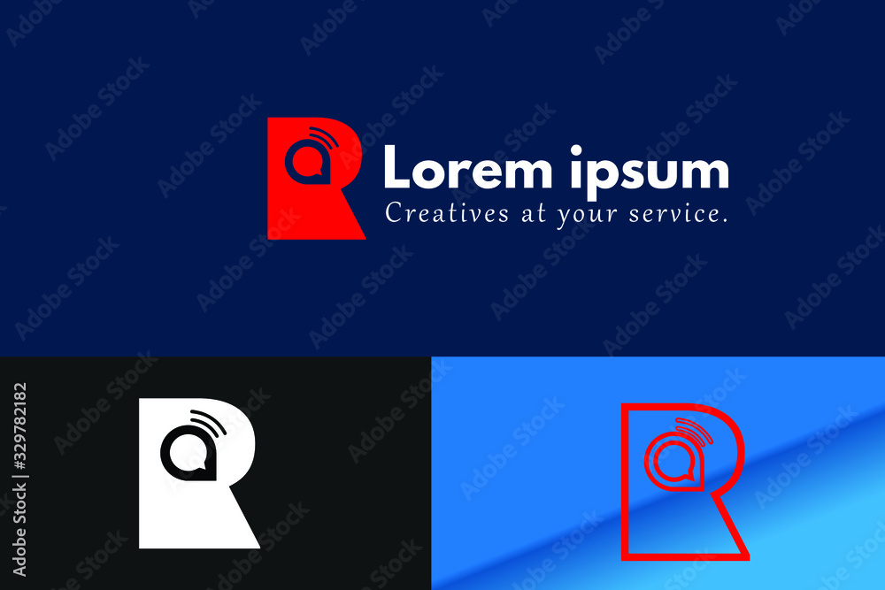 Letter R with Chat logo, letter R logo design inspiration, R logo with ...