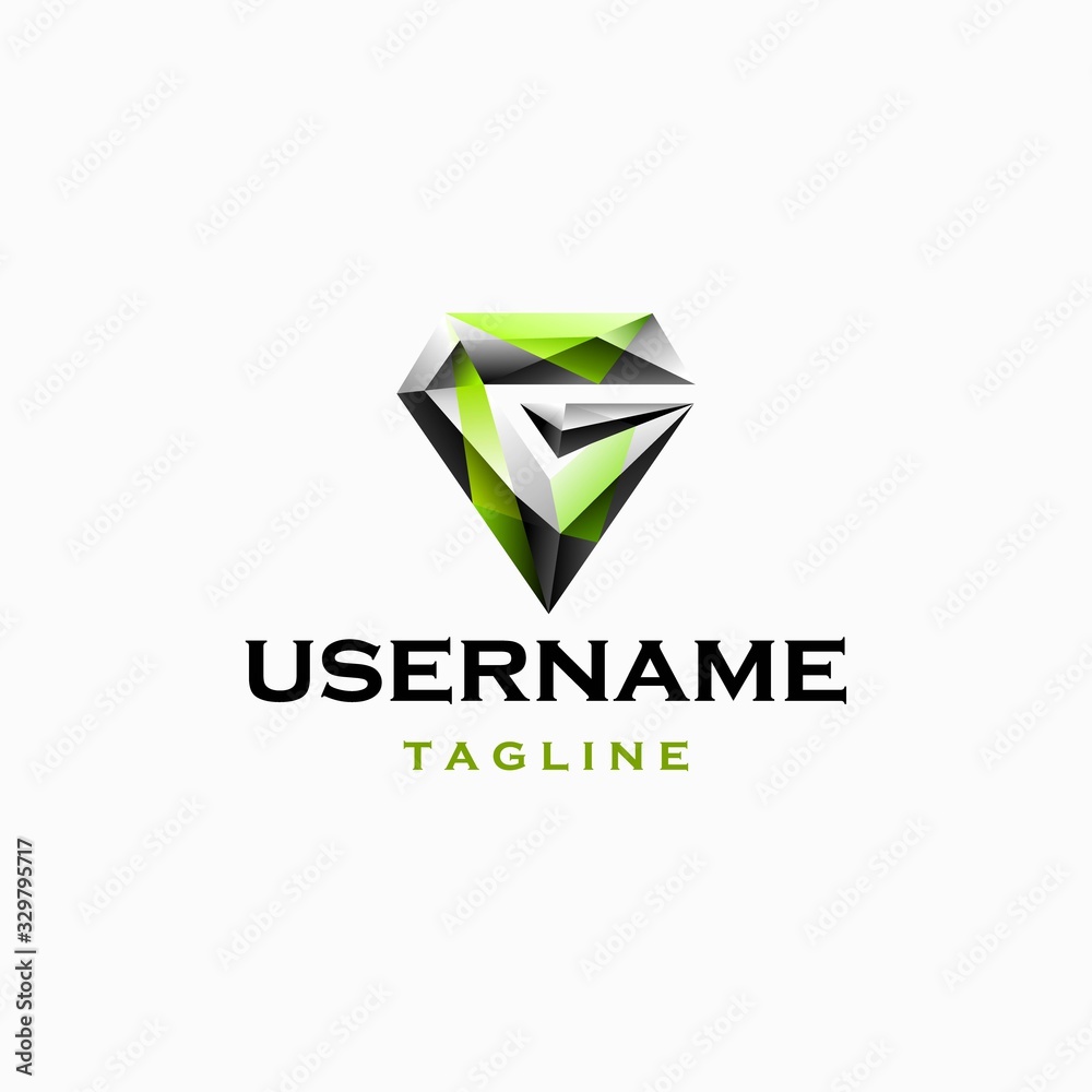letter G diamond logo design inspiration . Green diamond logo design ...