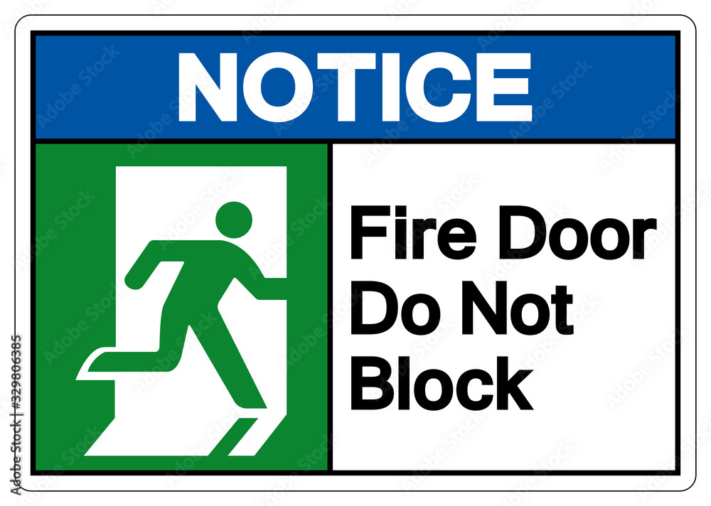 Fire Door Do Not Block Symbol Sign, Vector Illustration, Isolate On ...