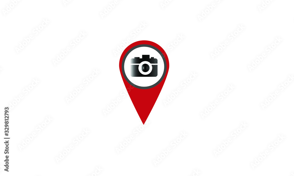 Location pin camera vector logos and icons. Stock Vector | Adobe Stock