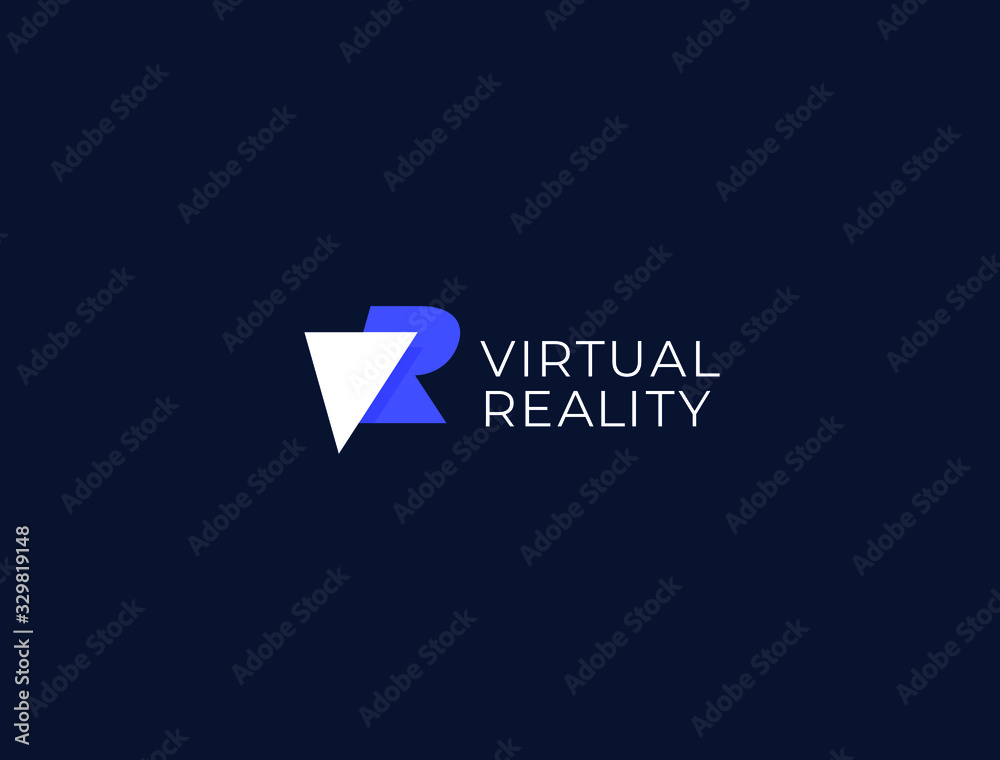 VR letter logo design. Simple, minimal and elegant VR logo design ...