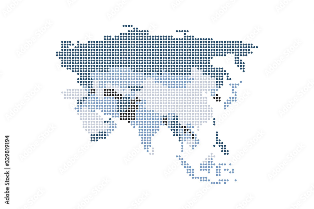 Dotted map of Asia. Vector eps 10 Stock Vector | Adobe Stock