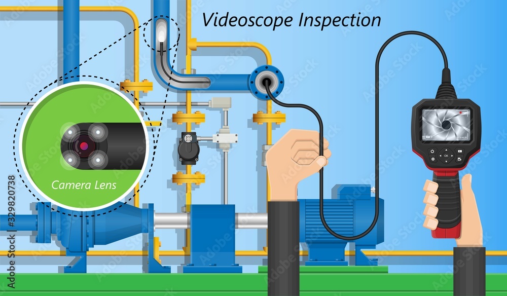 videoscope borescope inspection oil and gas system electrical pipe ...