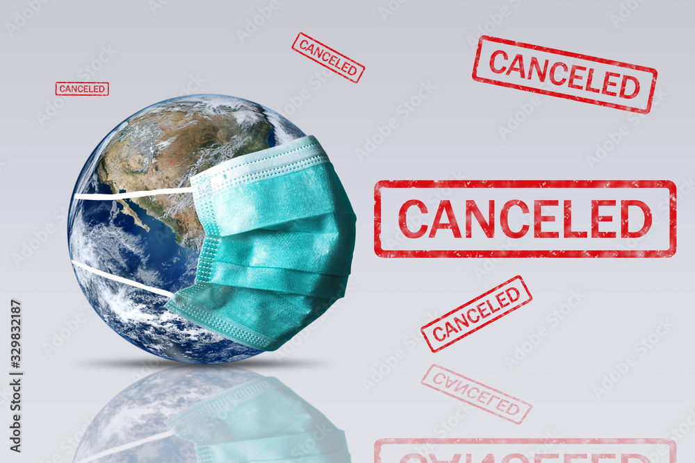 Planet Earth with face mask protect. World medical concept. Elements of ...