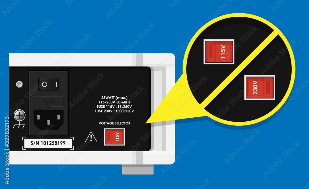 Rear Panel Electronic Electrical Equipment Device Voltage Selector ...