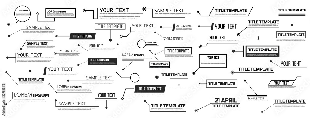 Digital callouts titles. Vector templates, banners Stock Vector | Adobe ...