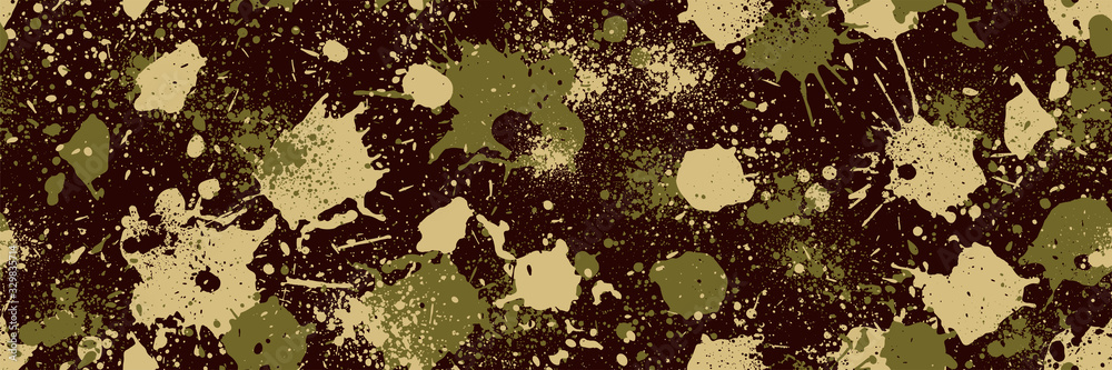 Splash camouflage background. Seamless pattern.Vector. 飛び散った迷彩パターン ...