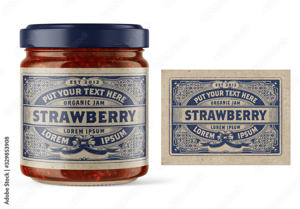 Vintage-Style Jam Label Layout Stock Template | Adobe Stock