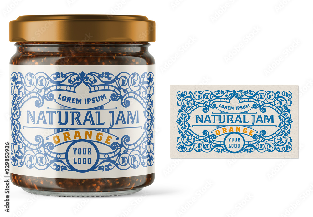 Vintage-Style Jam Label Layout Stock Template | Adobe Stock