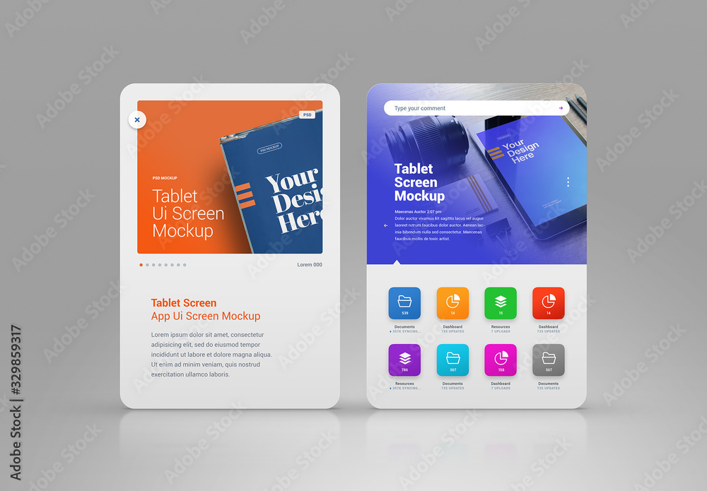 Tablet Presentation Showcase Mockup Stock Template | Adobe Stock