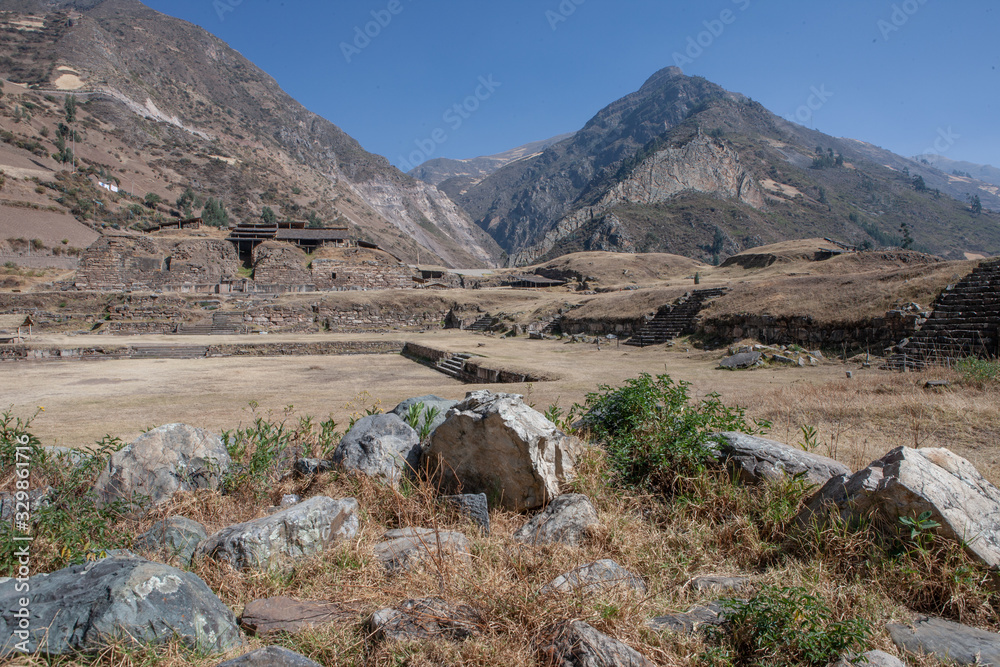 Chavin Andes Peru. Pre-Columbian civilization. Chavín de Huantar. Stock ...