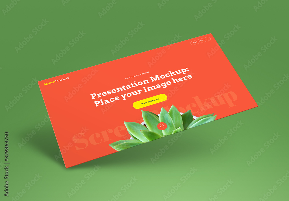 Presentation Showcase Perspective Mockup Stock Template | Adobe Stock
