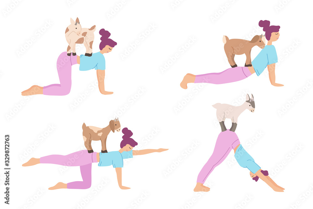 goat yoga Stock Vector | Adobe Stock