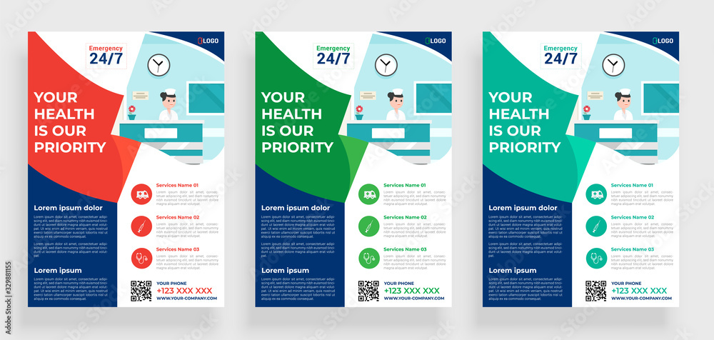 Medical Flyer poster pamphlet brochure cover design layout background ...