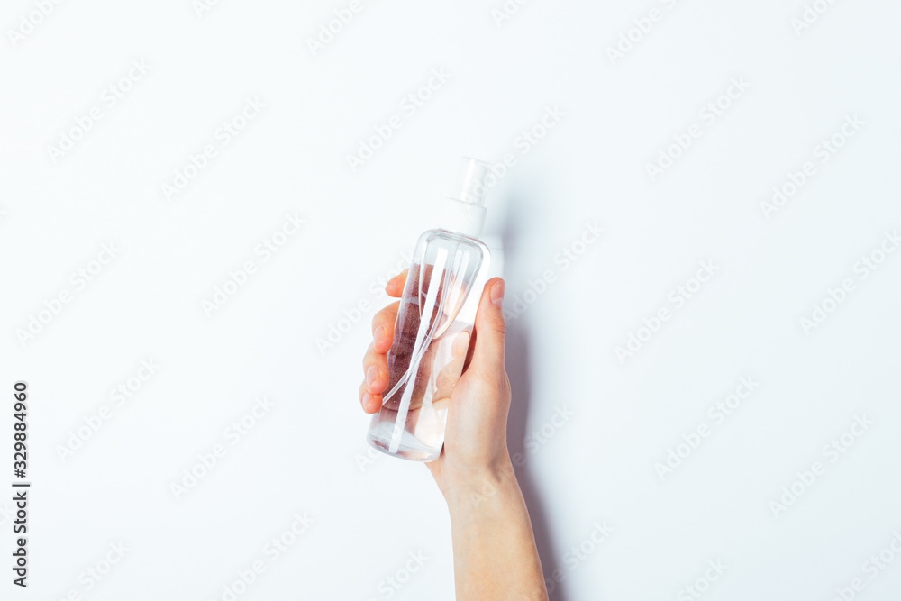 Virus protection alcohol disinfectant spray bottle Stock Photo | Adobe ...