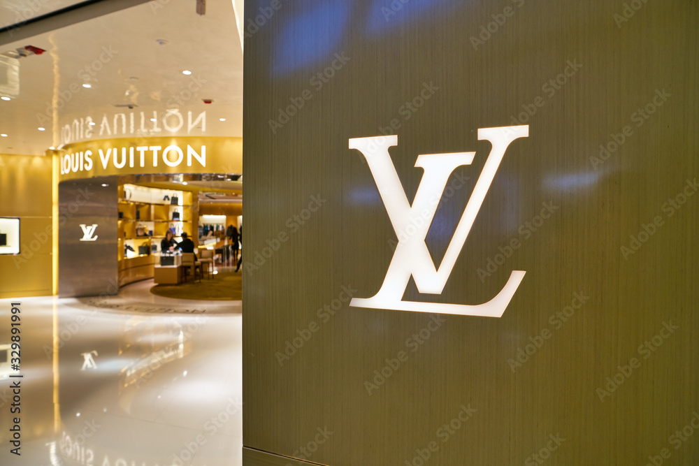 HONG KONG, CHINA - CIRCA JANUARY, 2019: Louis Vuitton sign seen in ...