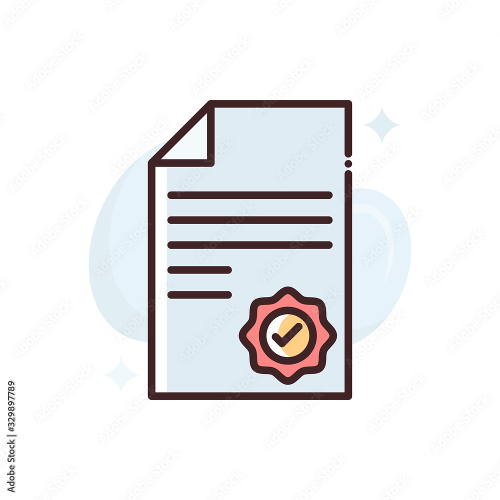 Attestation Vector Icon Filled Outline Style Illustration. Stock Vector ...
