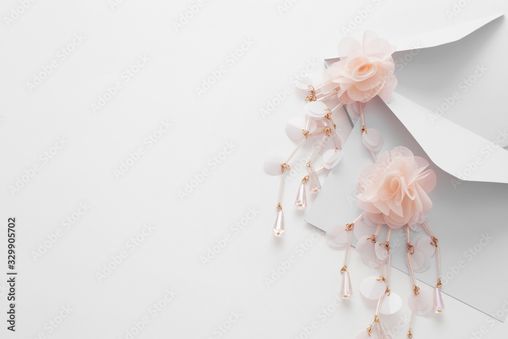 The wedding background with space for text, decorated with invitation ...