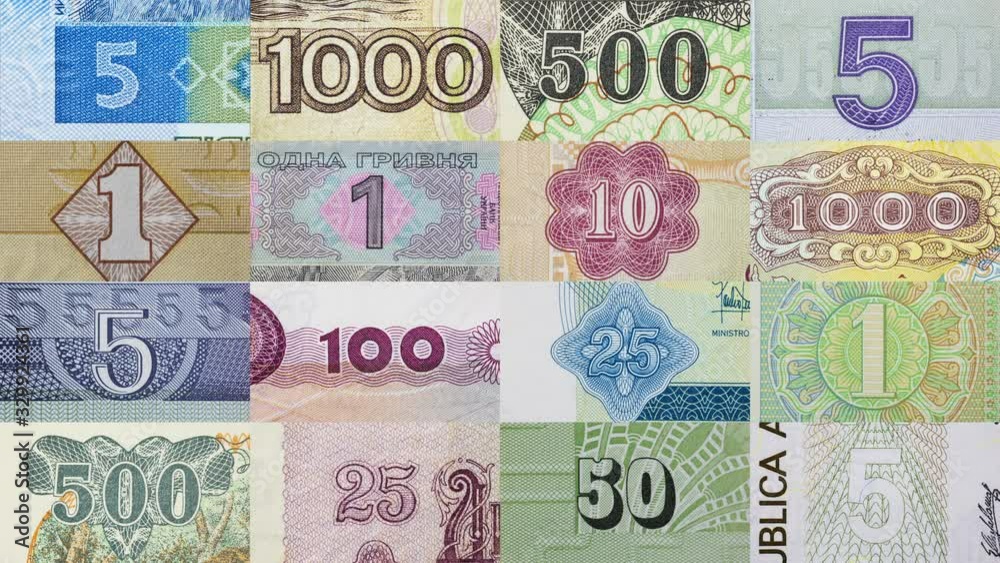 Good set of world Currency. Stop motion animation. Different all world ...