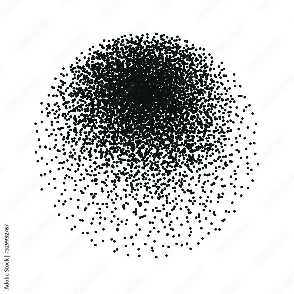Ball of stars dots looks like a planet in the white space. Graphic ...