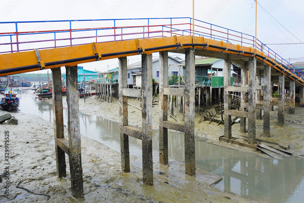 Bridge that connecting villages at Pulau Ketam. Pulau Ketam is an ...