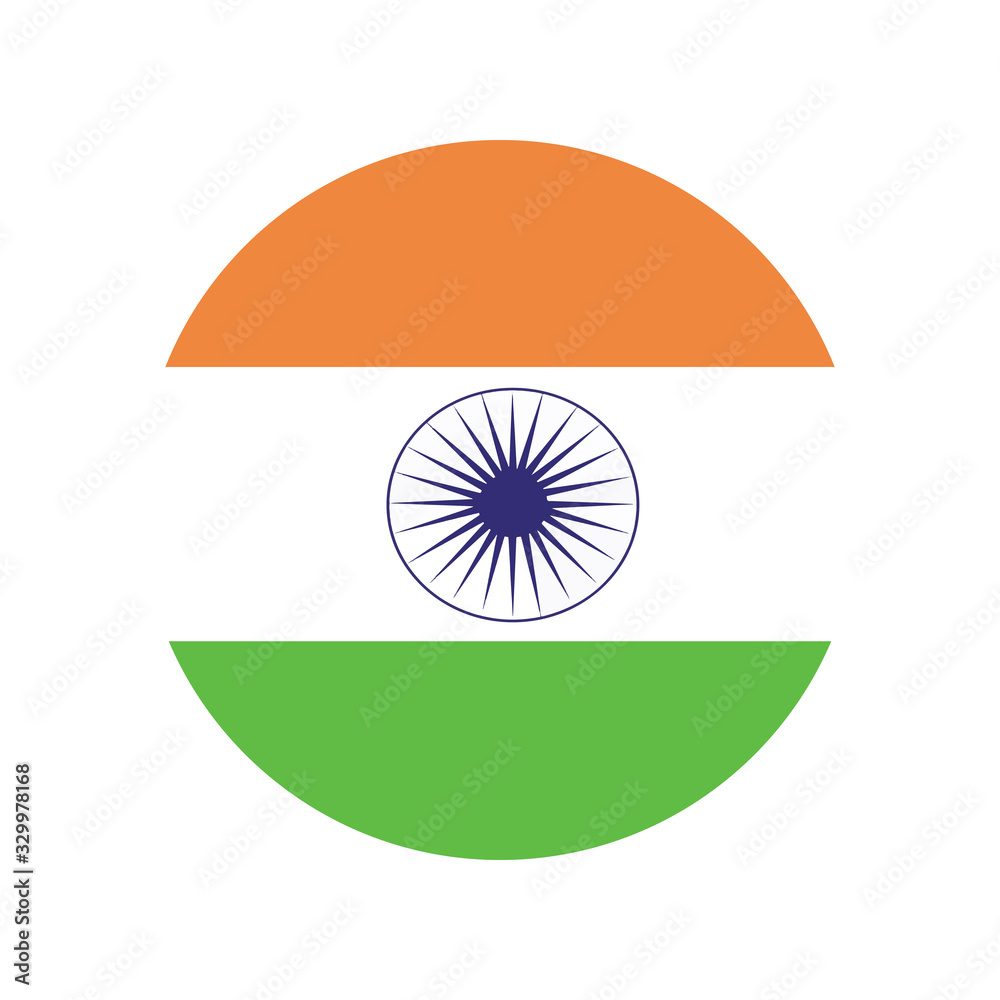 Vecteur Stock Indian flag in glossy round button of icon. flag logo of ...