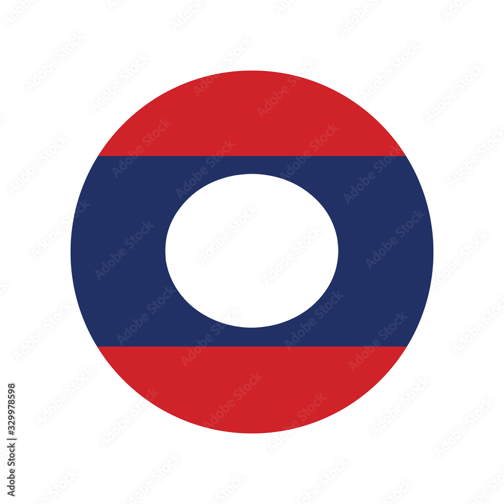 Laos flag in glossy round button of icon. flag logo of Laos emblem ...
