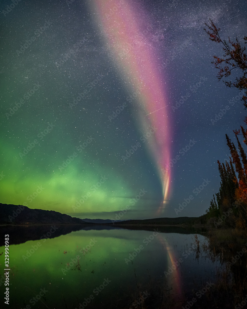 Aurora Borealis Northern Lights seen outside of Whitehorse, Yukon ...