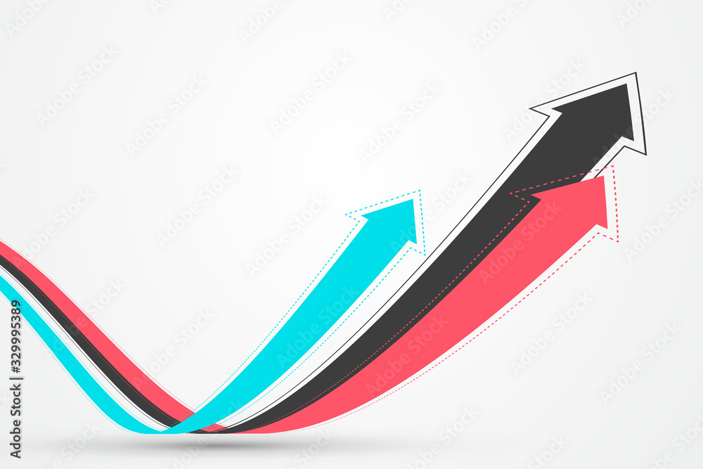 Several interlaced extended arrows symbolize the moral of growth and ...