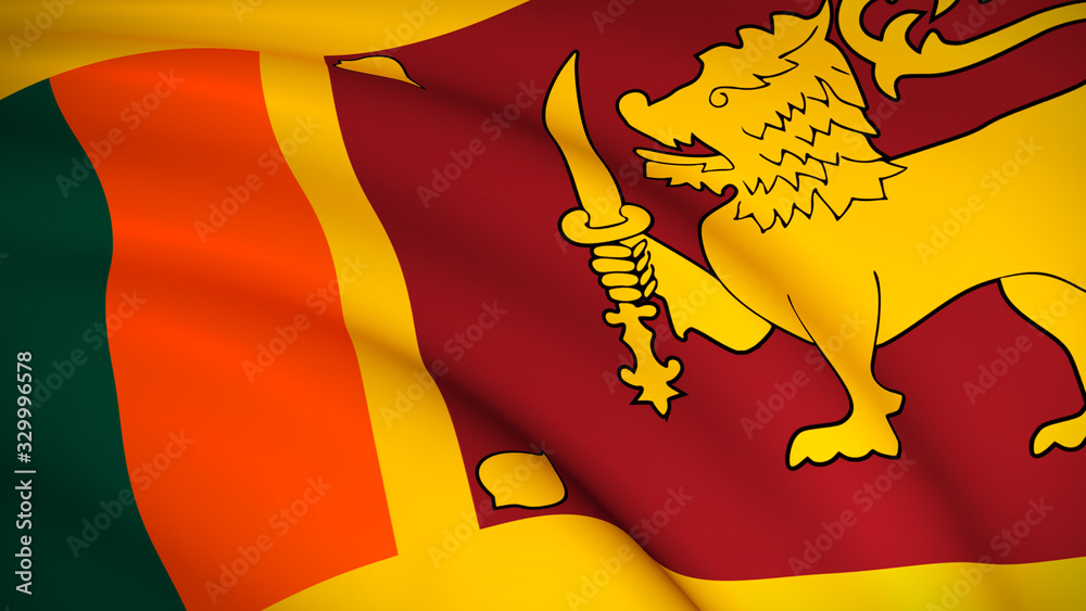 The national flag of Sri Lanka (Sri Lankan flag) - Highly detailed ...