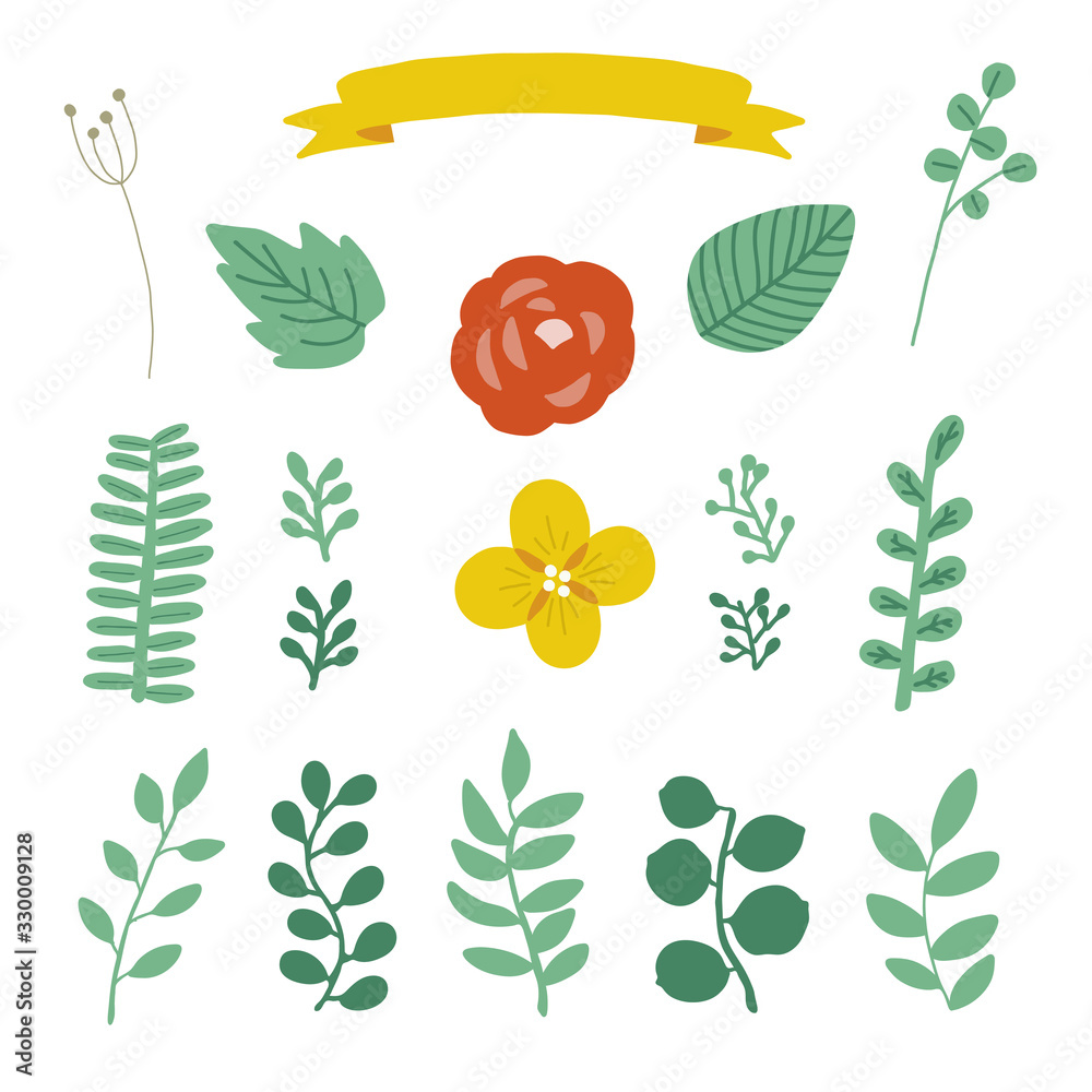 Greenery icons for spring Stock Vector | Adobe Stock