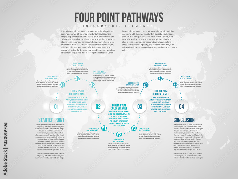 Four Point Pathways Infographic Stock Vector | Adobe Stock