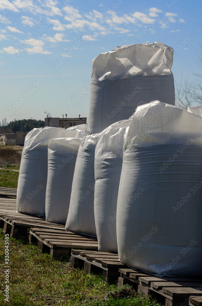 Agricultural fertilizers in big bags. Stock Photo | Adobe Stock