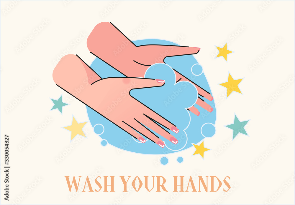 Washing hand hygiene hygienic illustration vector Stock Vector | Adobe ...