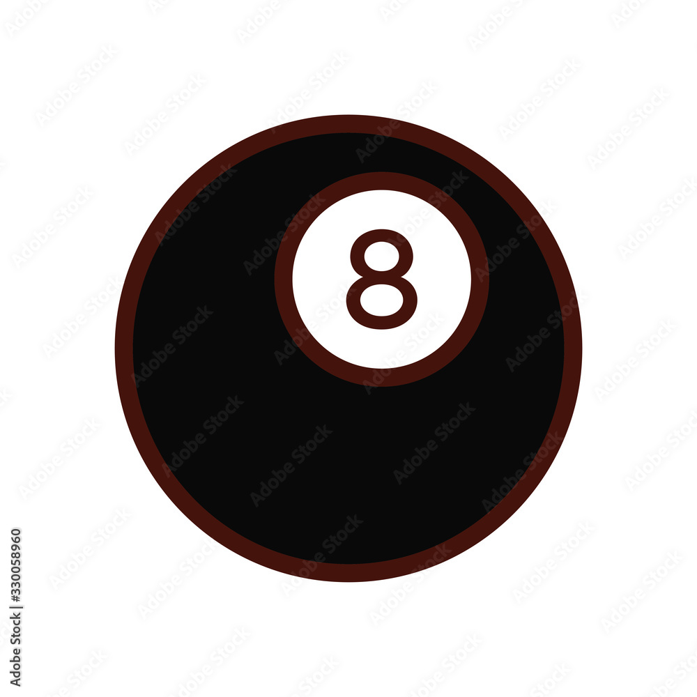 sport billiard eight ball line and fill icon Stock Vector | Adobe Stock