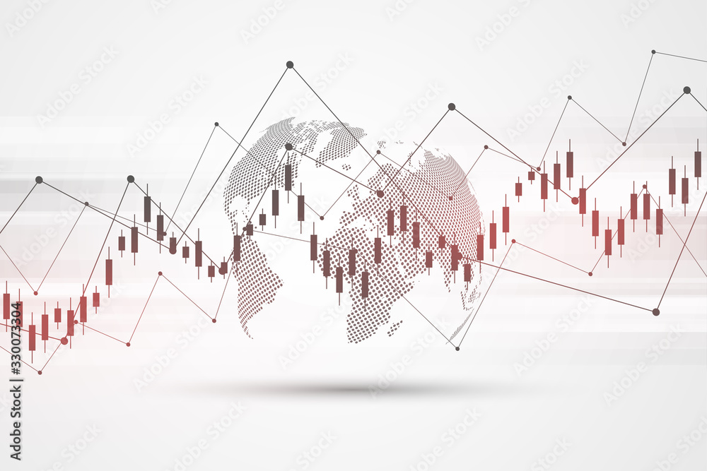 Stock market graph or forex trading chart for business and financial ...