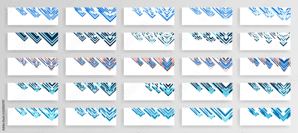 Corner Decor Pack For Business Cards With Modern Tech Style. Modern ...