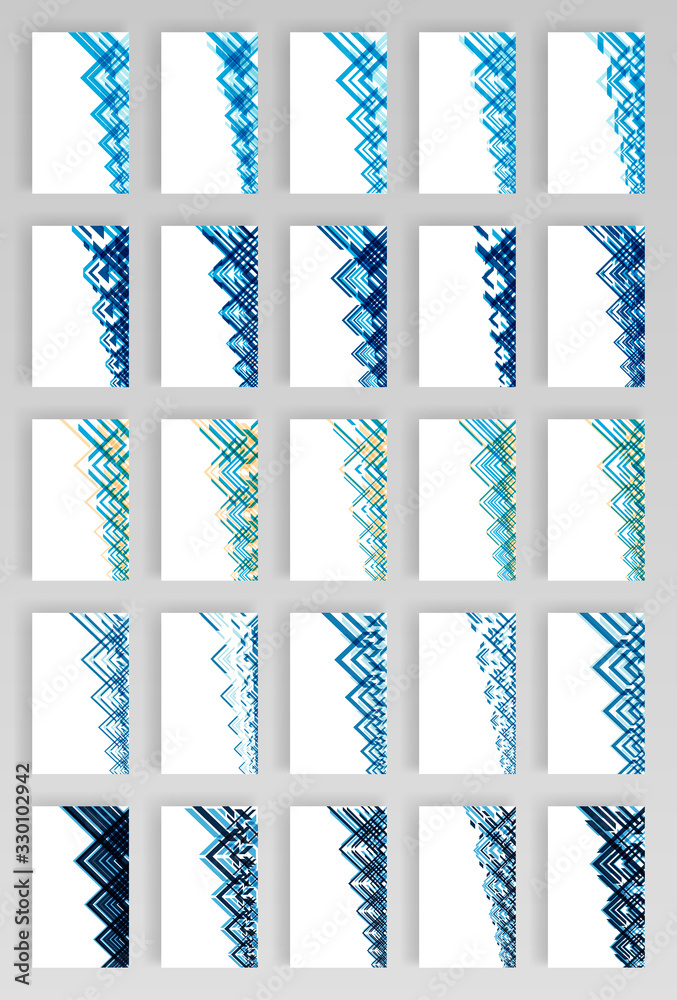 Corner Decor Pack For Business Cards With Modern Tech Style. Modern ...