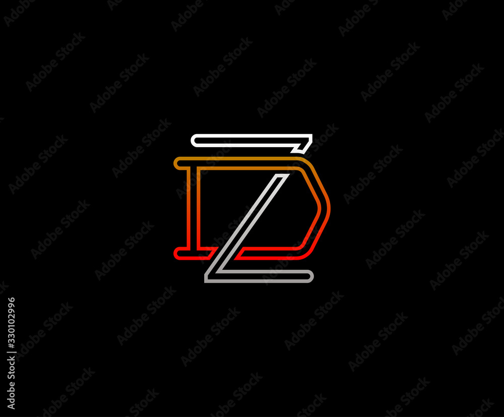 Initial letter Z and D, ZD, DZ, overlapping interlock logo, monogram ...