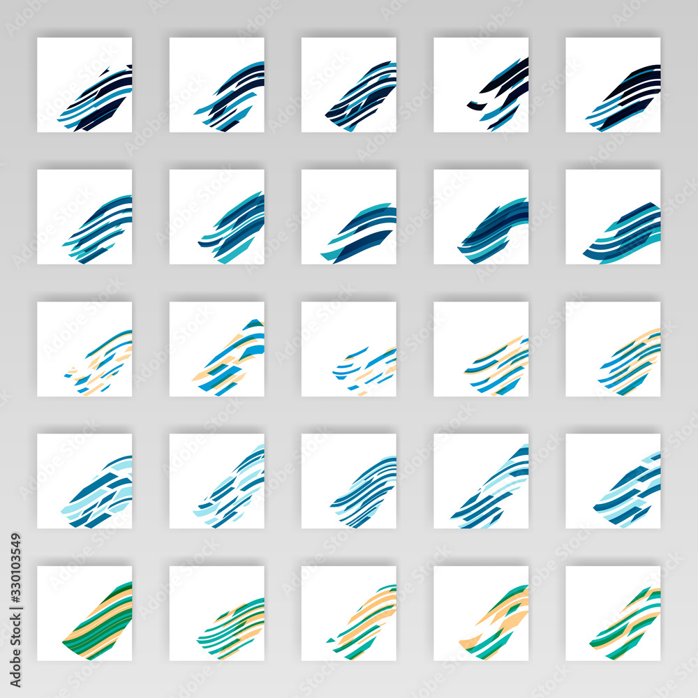 Corner Decor Pack For Business Cards With Modern Tech Style. Modern ...