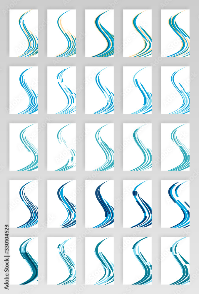 Corner Decor Pack For Business Cards With Modern Tech Style. Modern ...