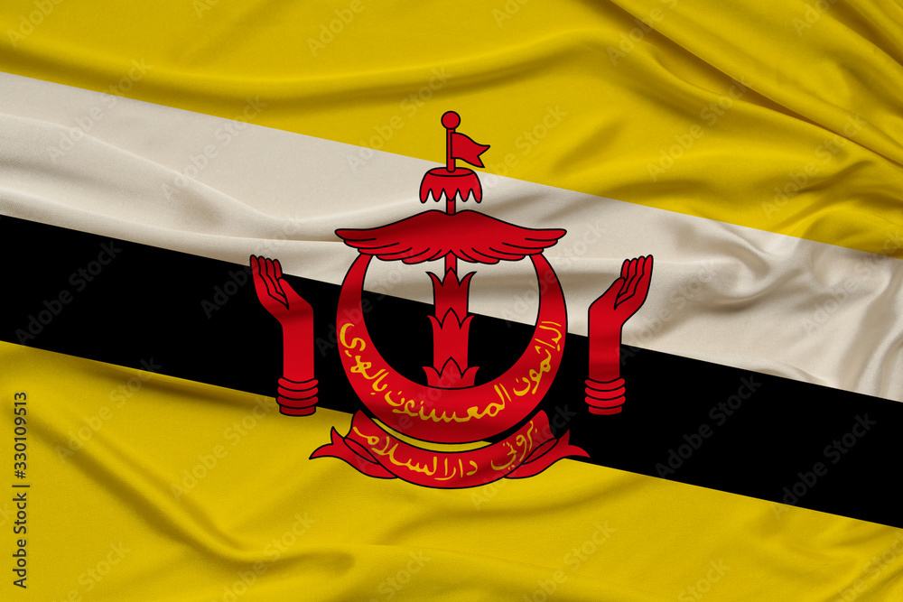 Stockfoto med beskrivningen national flag of the state of Brunei on ...